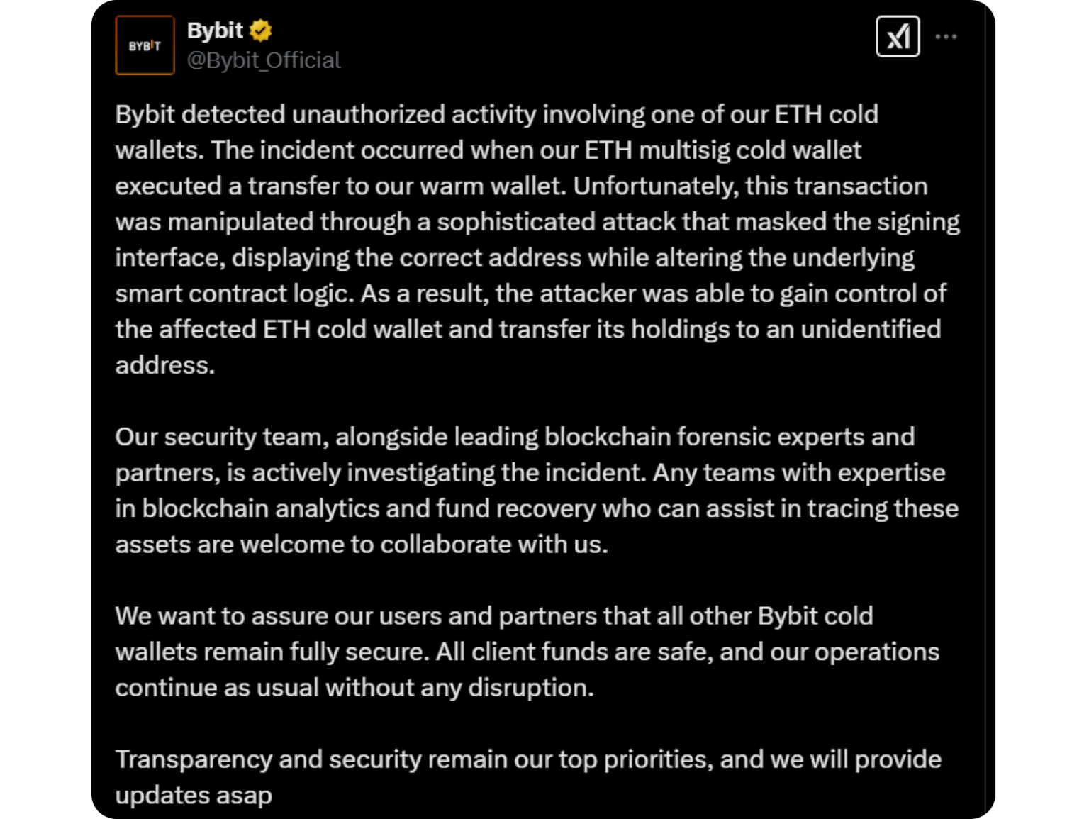 Security Breach at Bybit: What We Know So Far